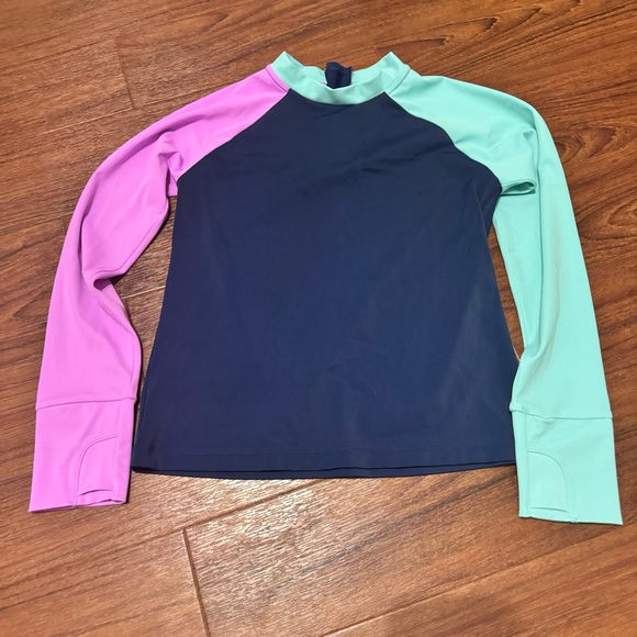 Athleta | Swim | Athleta Girl Navy Mint And Purple Rash Guard | Poshmark